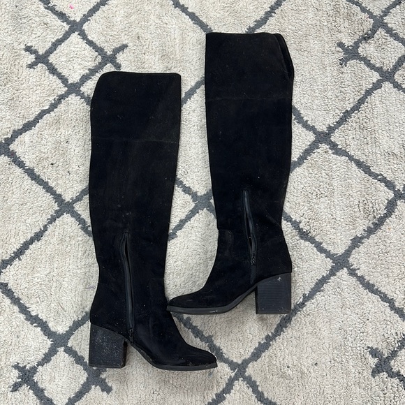 Melrose and Market | Shoes | Melrose Market Black Suede Knee High Boots ...